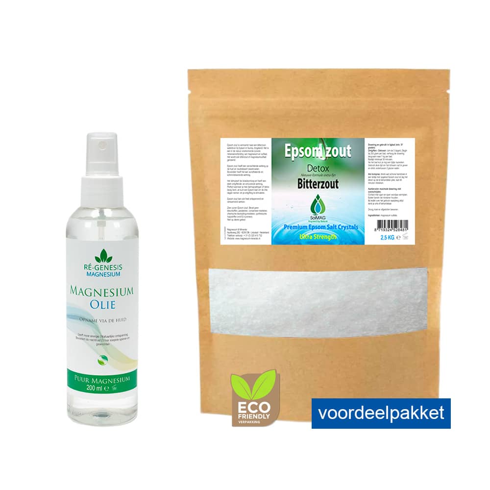 Regenesis 2 kg magnesium badkristallen en 200 ml olie health pakket